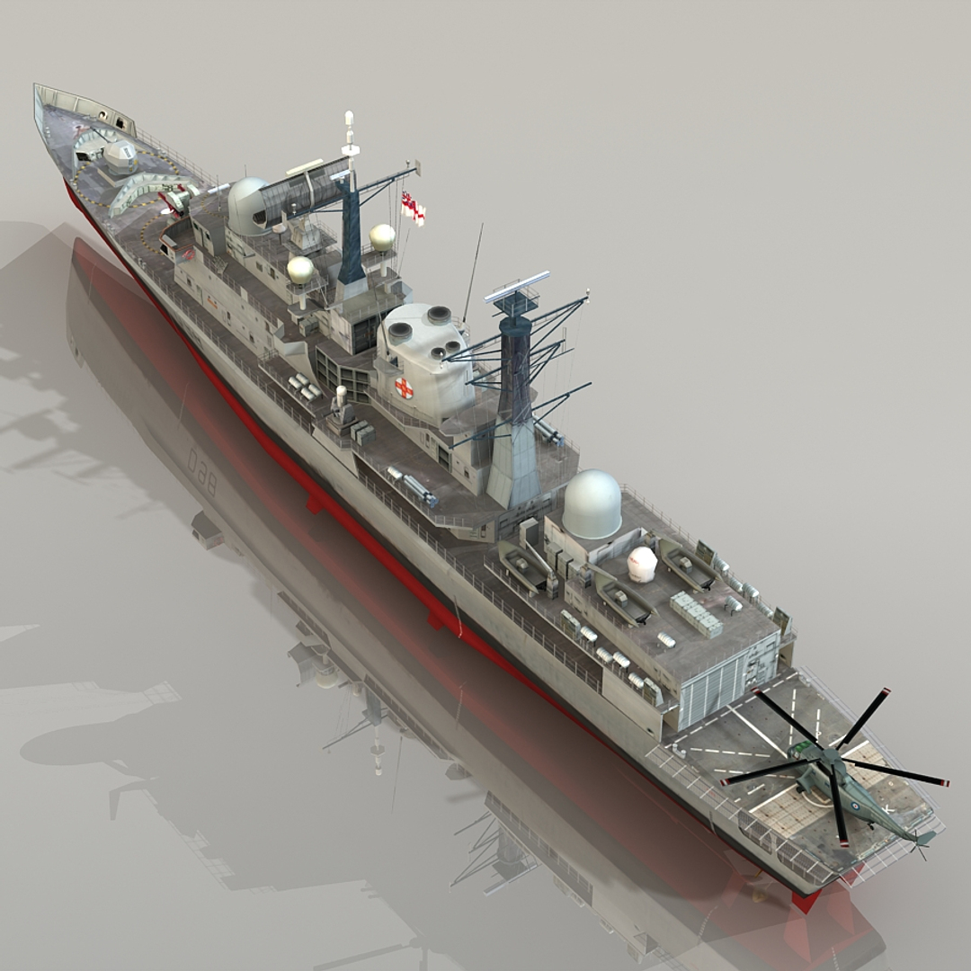 3d hms york d98 type model