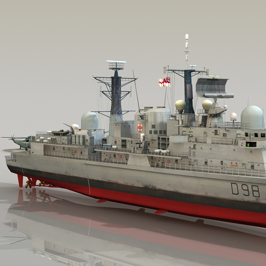 3d hms york d98 type model