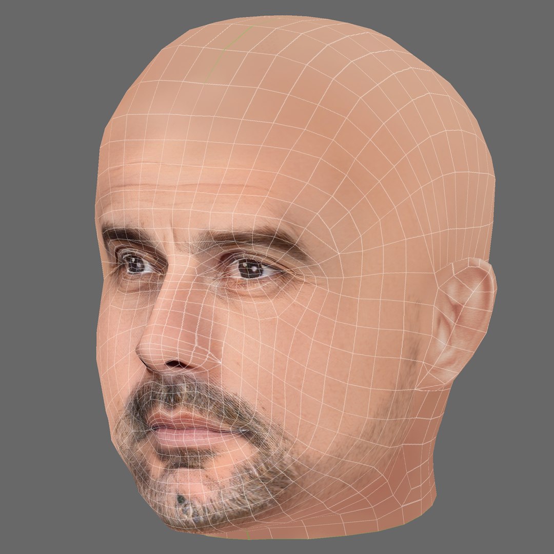 3D Pep Guardiola Head - Low Poly Head For Game Model - TurboSquid 2213332