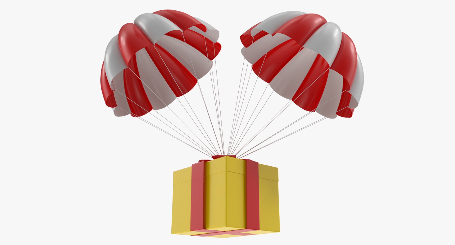 3D Model Twin Parachute Gift Box - TurboSquid 1218918