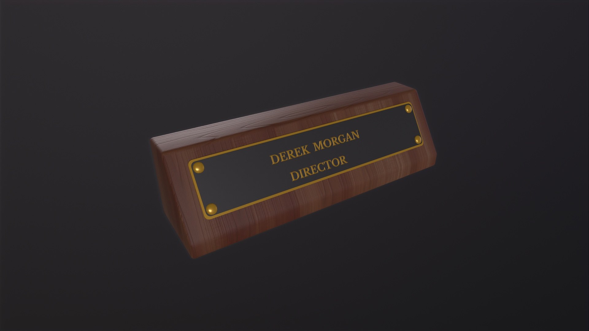 Desk Name Plaque 3D - TurboSquid 2108557