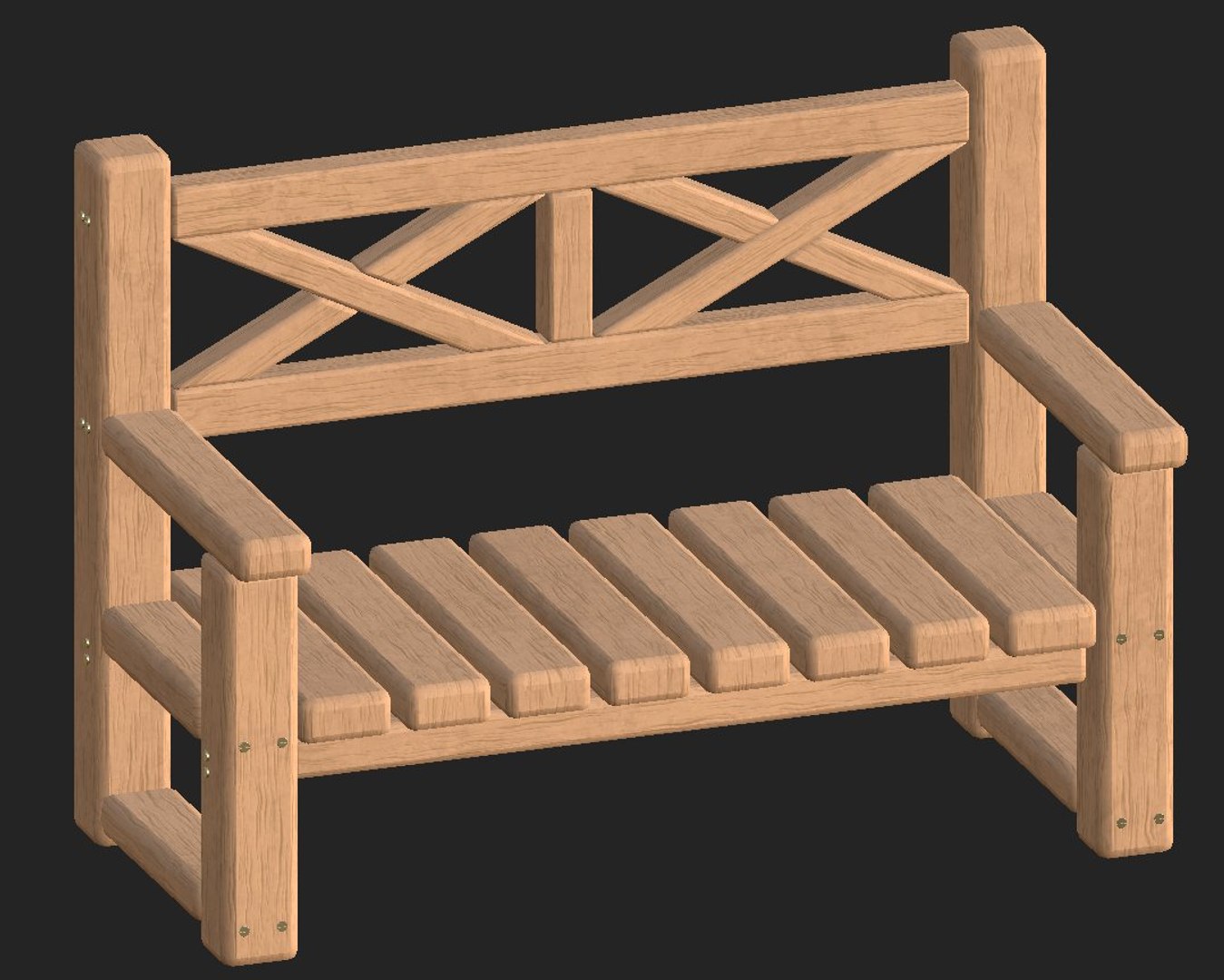 Wooden bench 3D model - TurboSquid 1309110