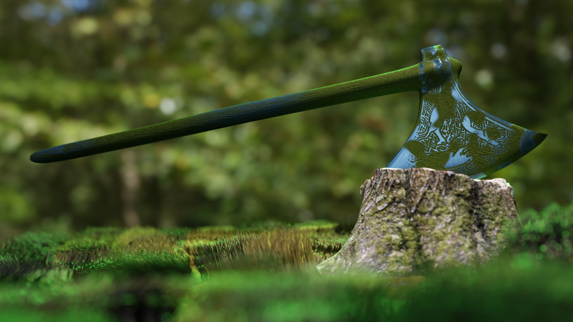The Green Knights Axe 3D Model - TurboSquid 1972395