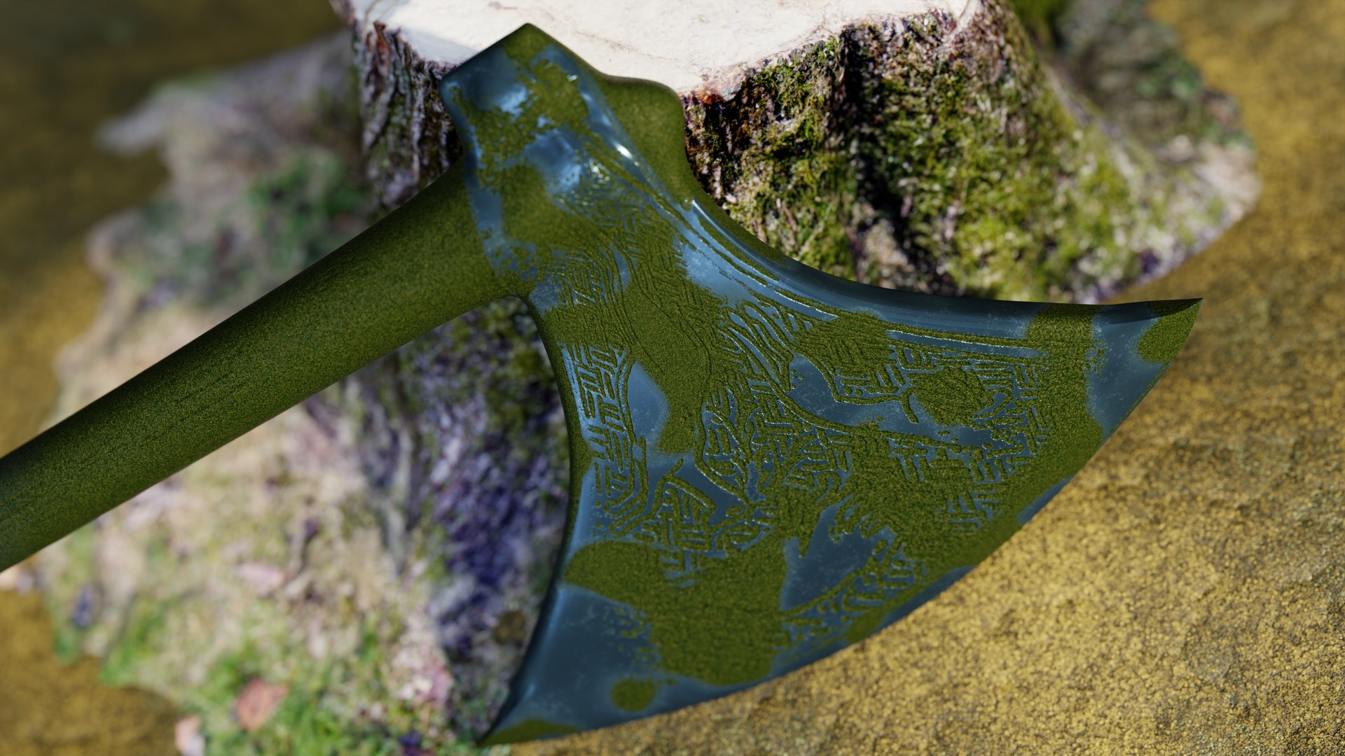 The Green Knights Axe 3D Model - TurboSquid 1972395