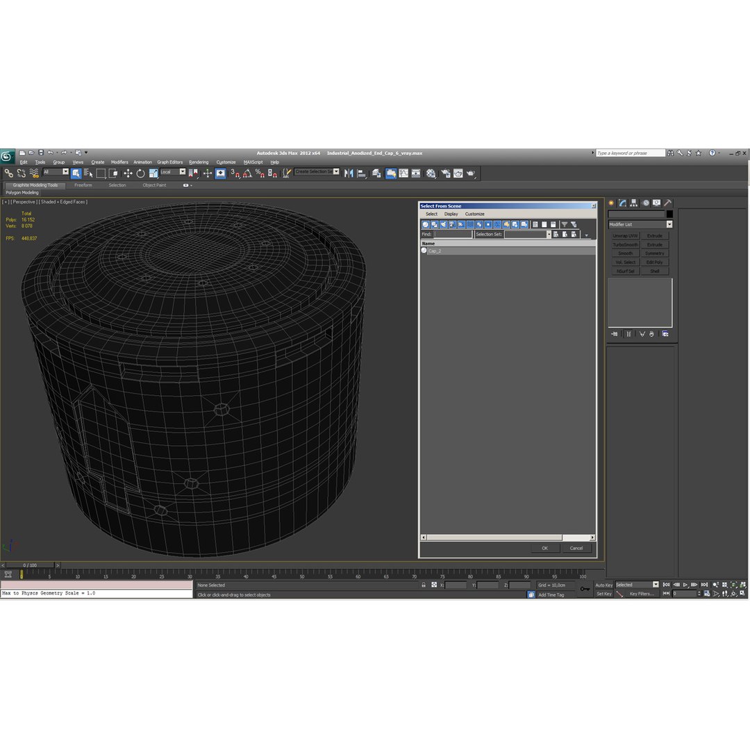Industrial Anodized End Cap 3d Model