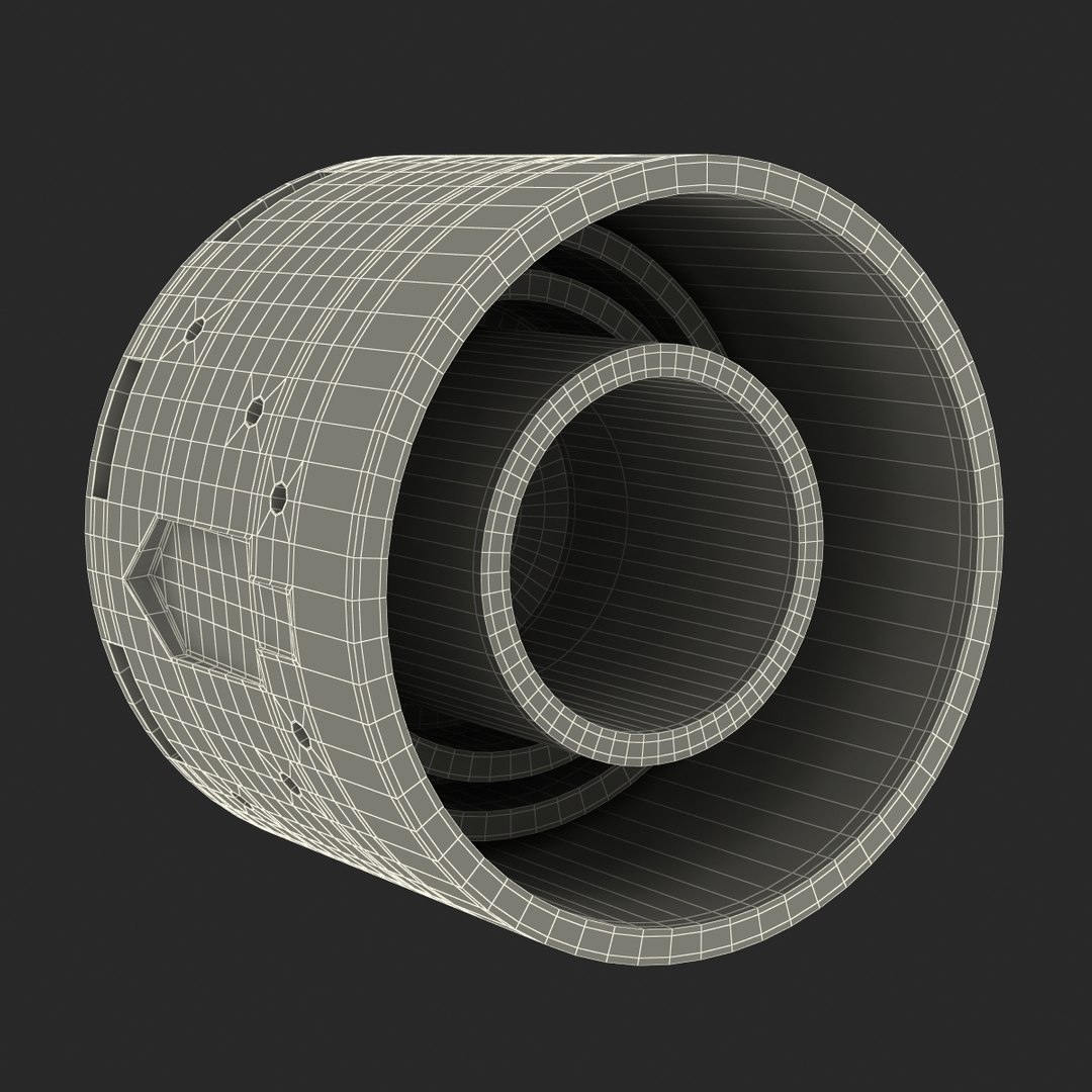 industrial anodized end cap 3d model