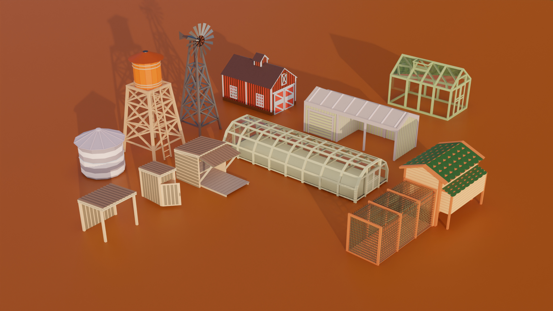 3D model Low poly farm set - TurboSquid 1821450
