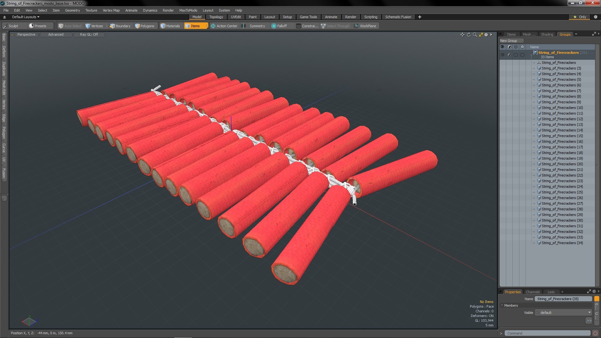 String Of Firecrackers 3D - TurboSquid 1851764