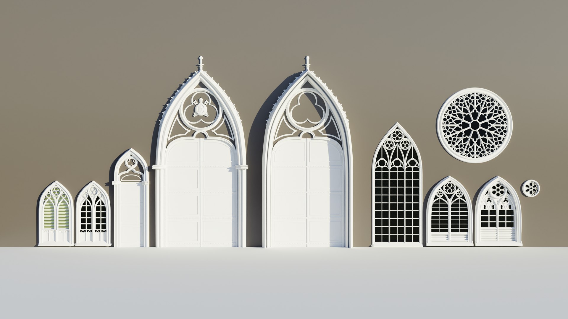 3D High Quality Gothic Windows Doors Bundle - TurboSquid 1962896