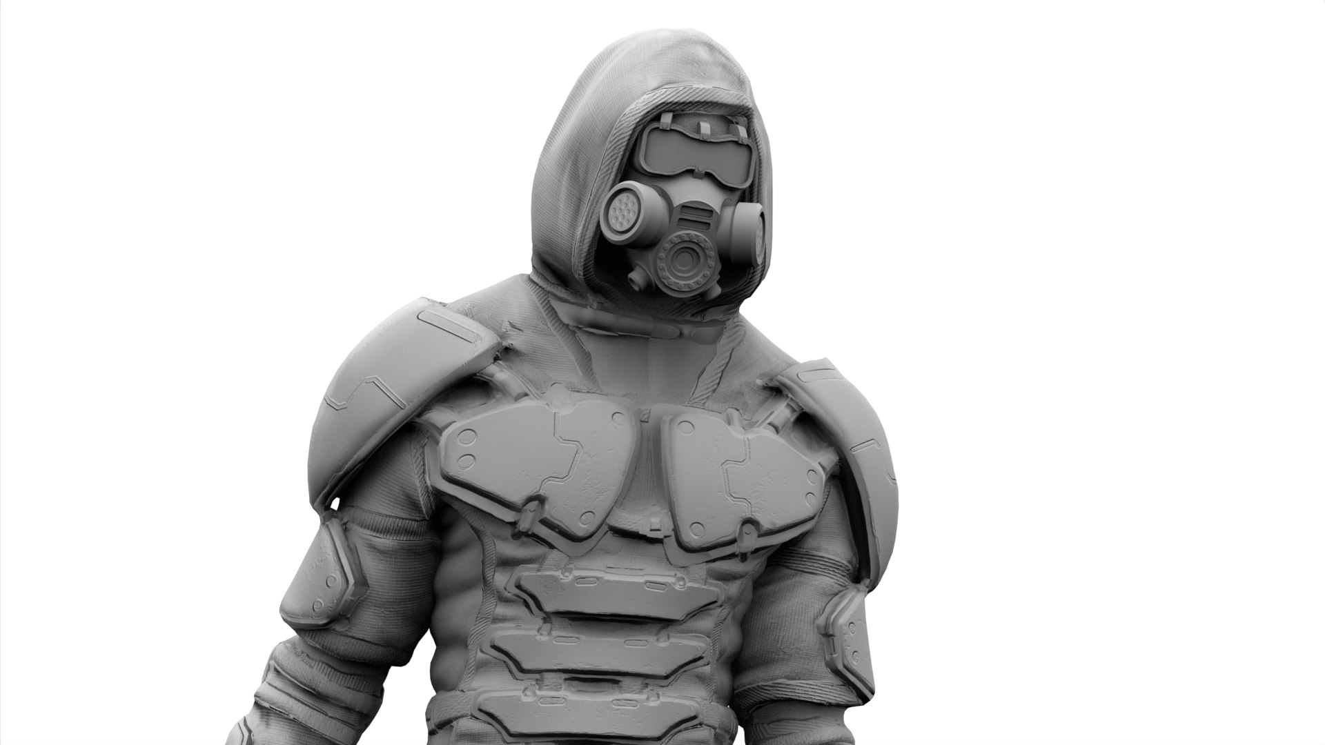 Gameready Post-apocalyptic Armored Soldier 3D Model - TurboSquid 2345005
