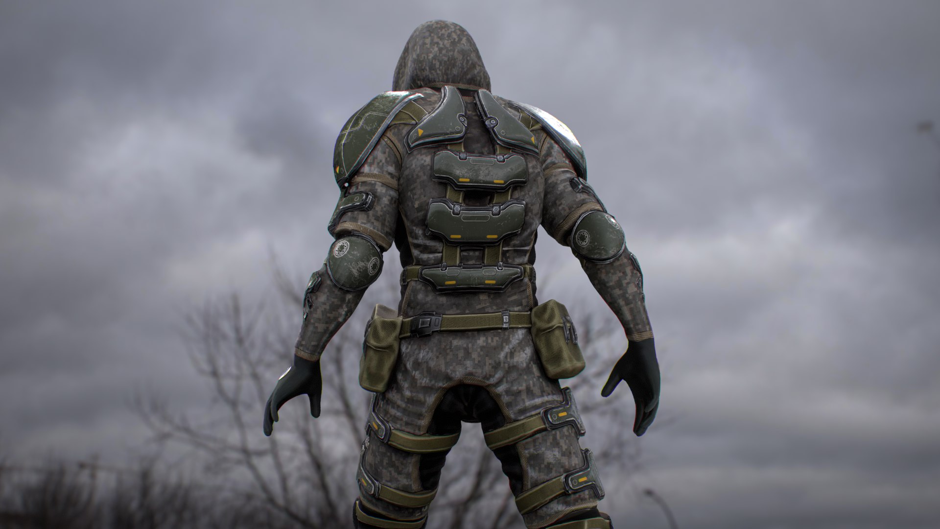 Gameready Post-apocalyptic Armored Soldier 3D Model - TurboSquid 2345005