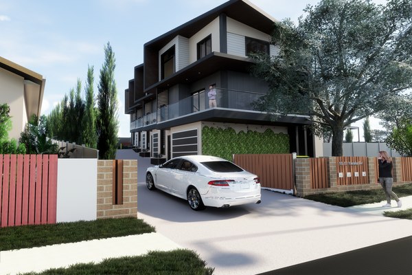 modular townhouse 3d model