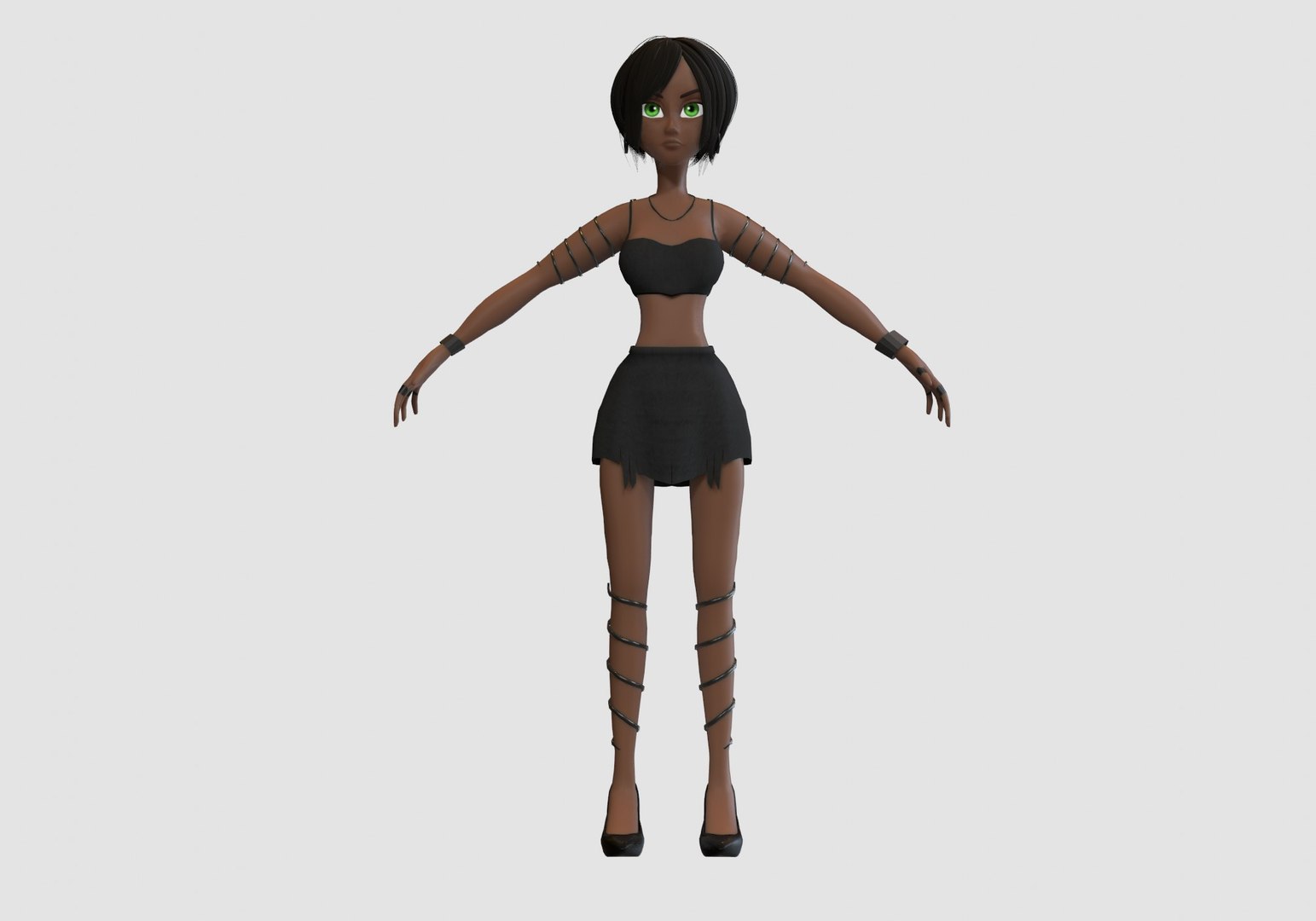 3D model black cartoon woman - TurboSquid 1921530