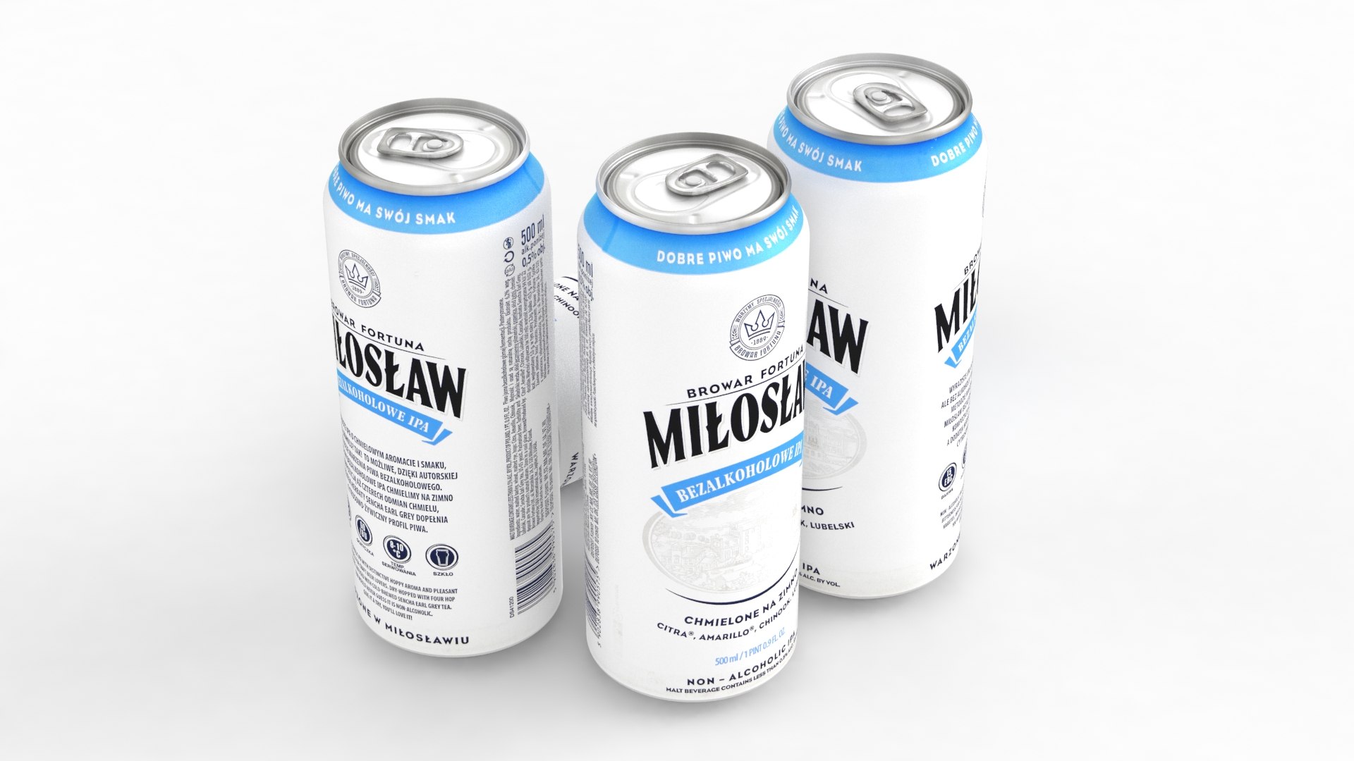 Beer Can Browar Fortuna Miloslaw IPA Noalco 500ml 2023 3D model ...