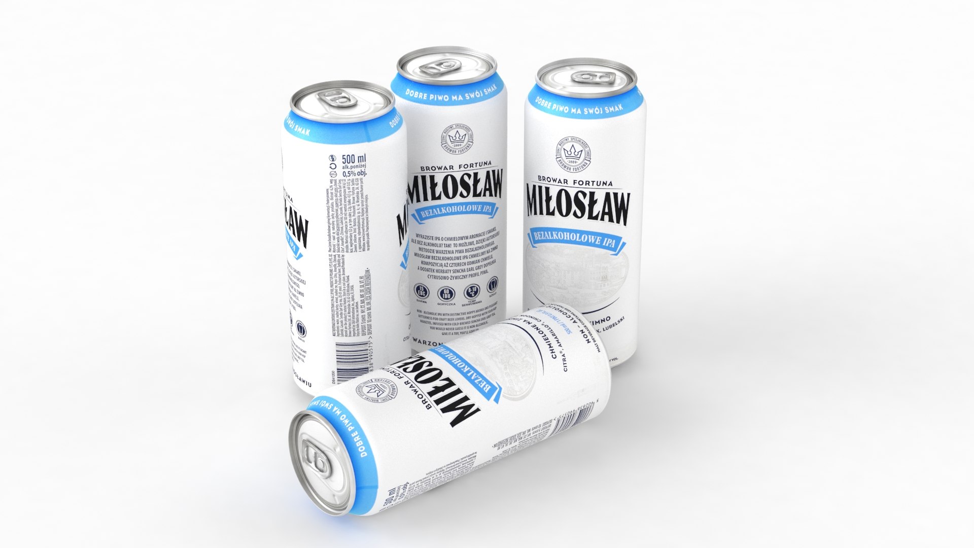 Beer Can Browar Fortuna Miloslaw IPA Noalco 500ml 2023 3D model ...