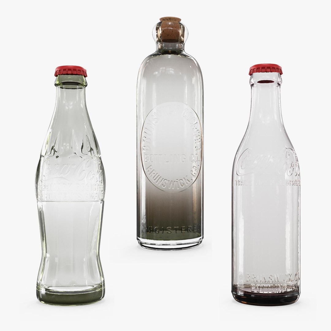 3D Vintage Empty Coca Cola Bottles Collection - TurboSquid 2498452