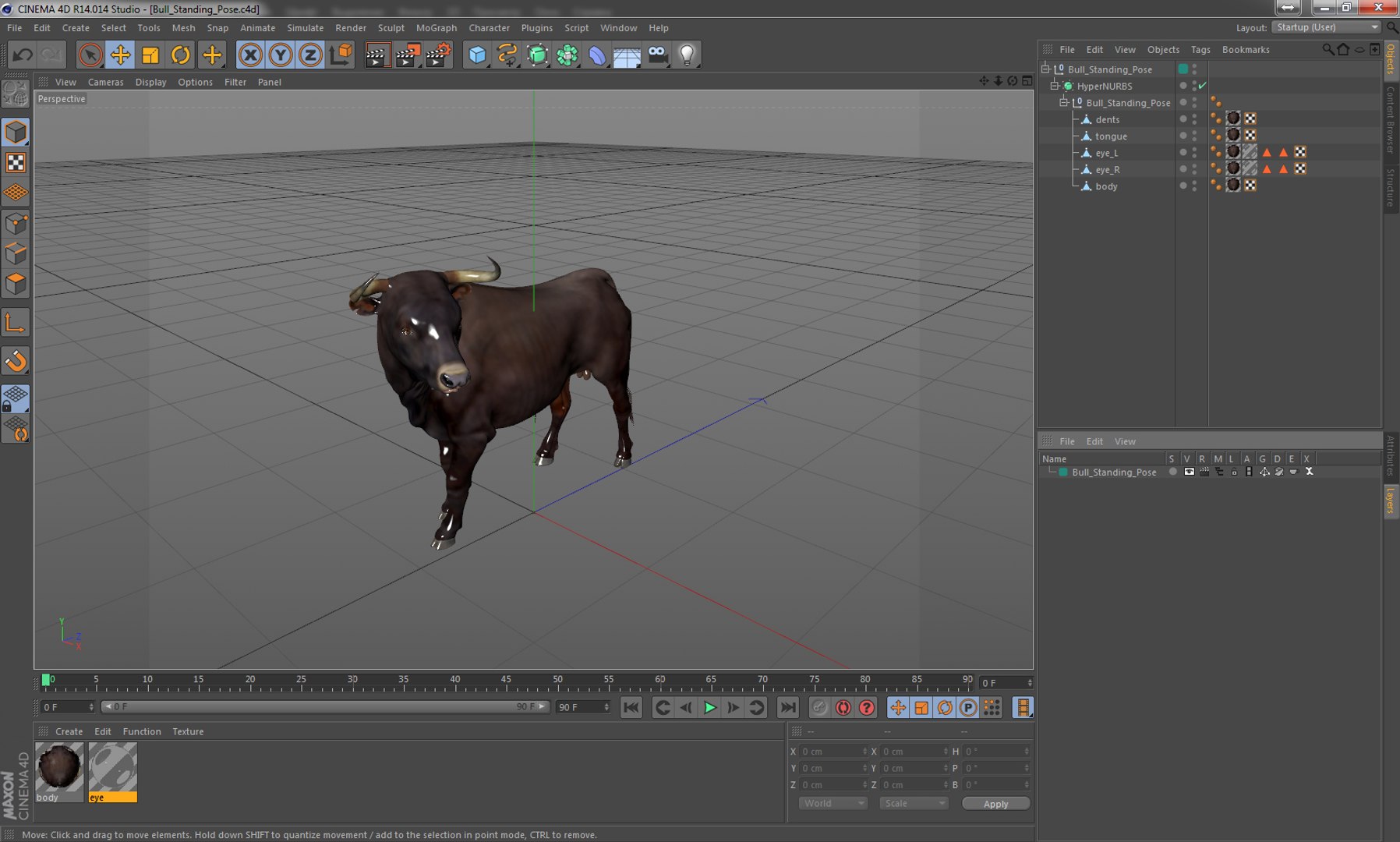 3D model bull standing pose - TurboSquid 1215642