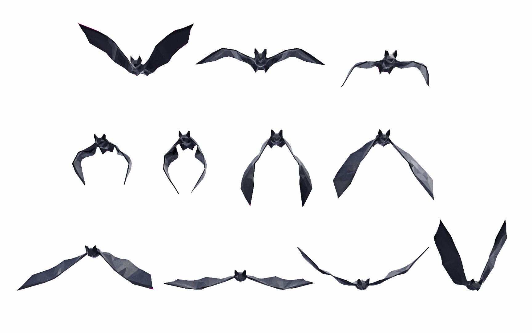 Bat Poses Flying 11 3D Model - TurboSquid 1365843