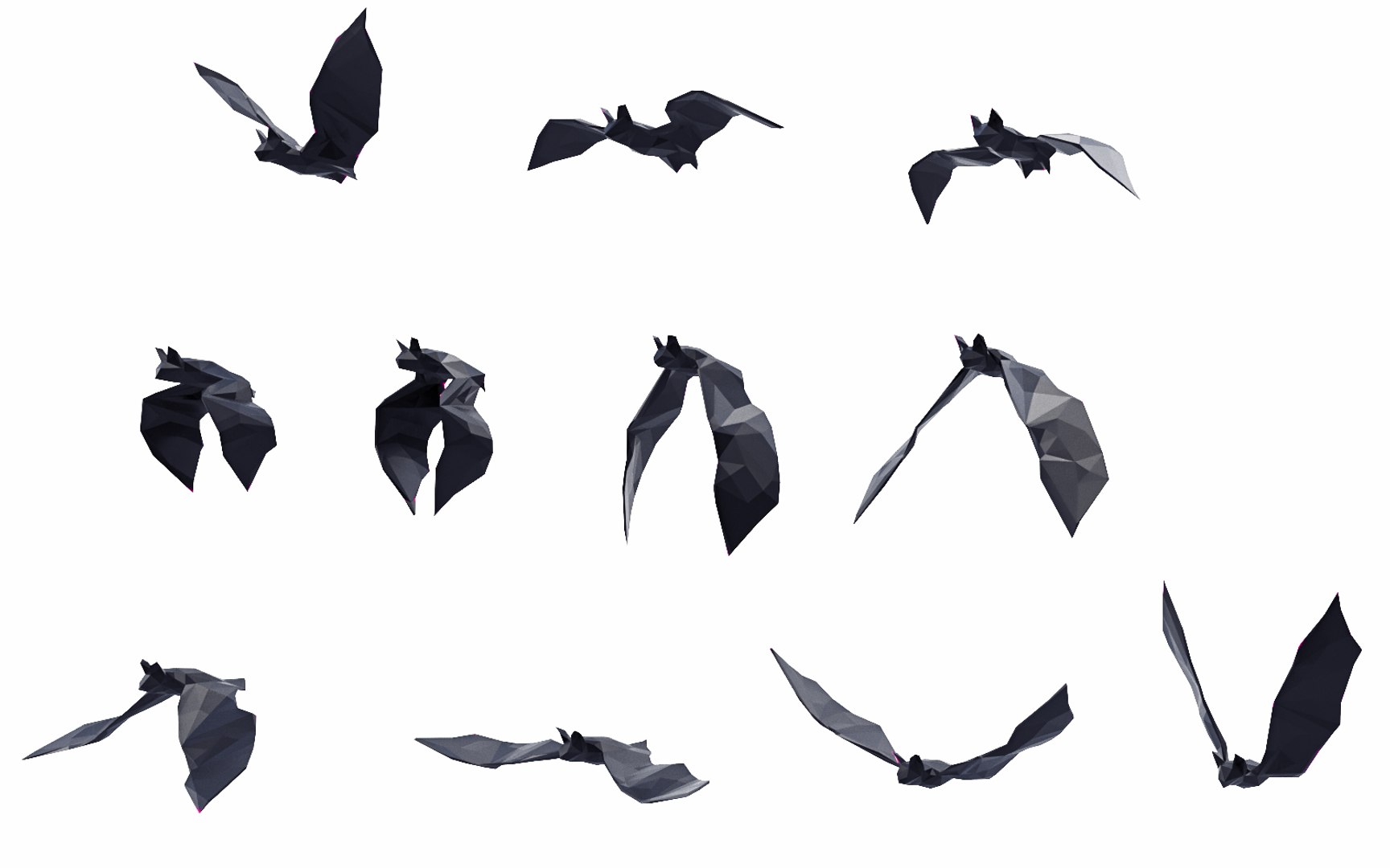 Bat Poses Flying 11 3D Model - TurboSquid 1365843