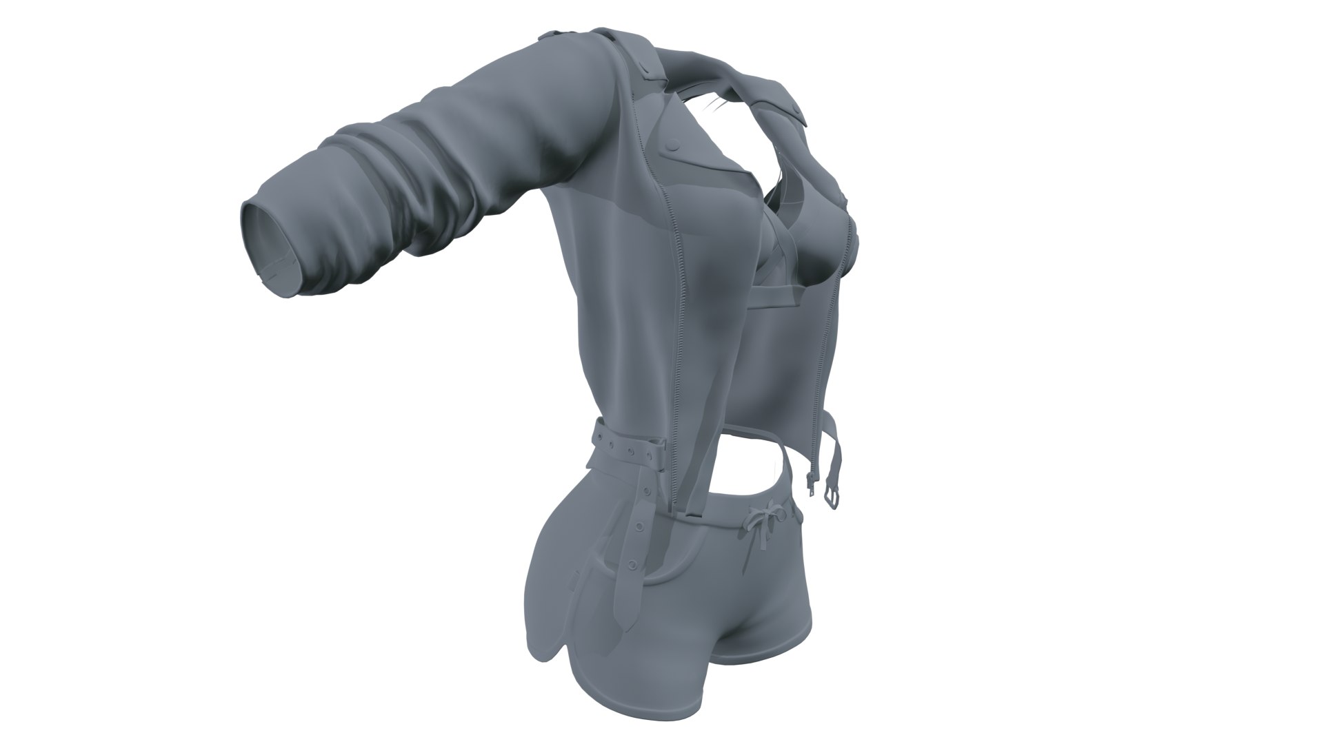 3D Model Women Jacket With Short Shorts And Bra High-poly - TurboSquid ...