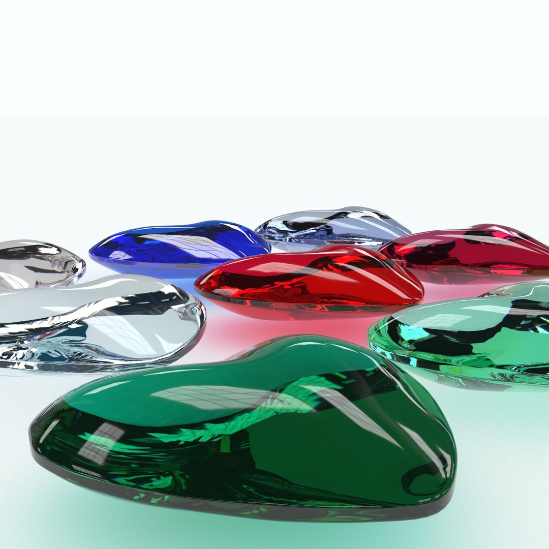 3D Model Set Heart Shaped Gemstone - TurboSquid 1389978