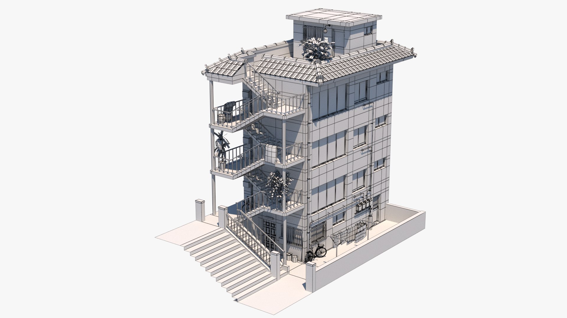 Bongcheon-dong Building 3D model - TurboSquid 1964365