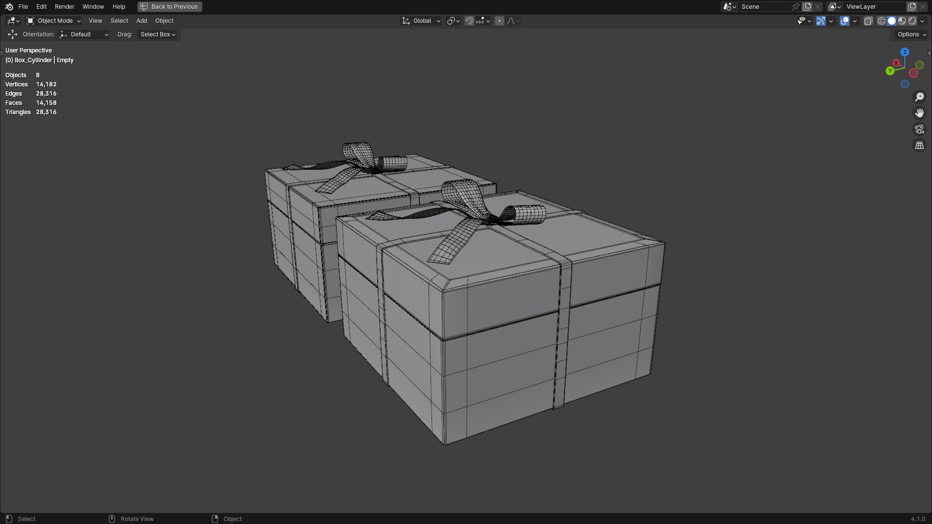 3D Model Gift Box Square Shape With Ribbon - TurboSquid 2234306