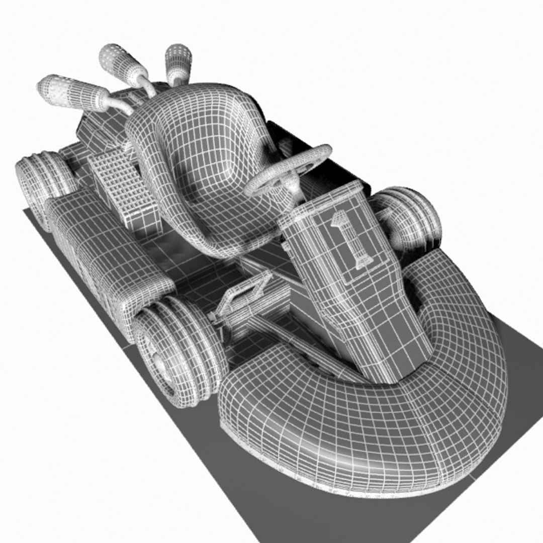 3d Cartoon Kart Car Model