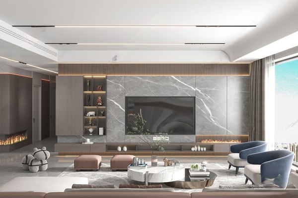 modelo 3d Contemporary living room design 3D model SU-I-202206-0024 ...