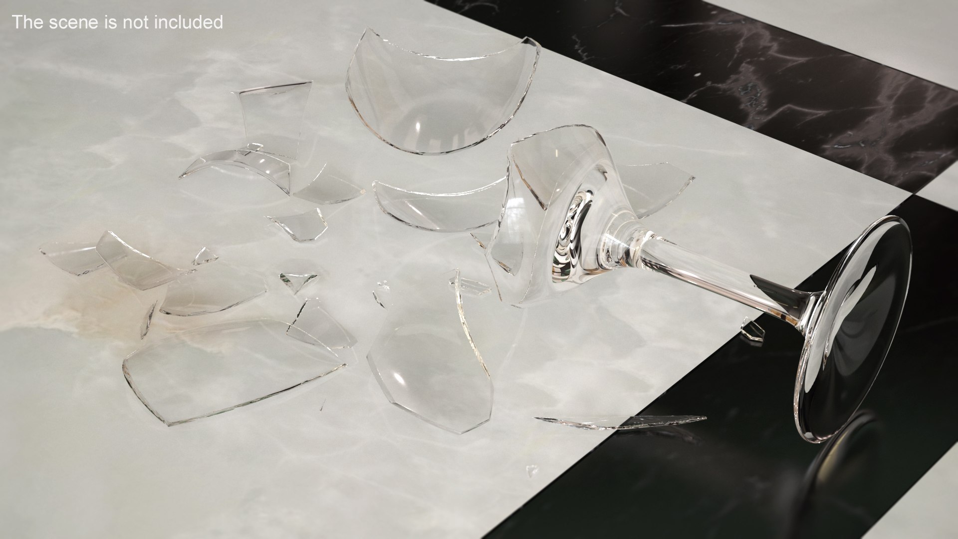 3D Broken Wine Glass Model - TurboSquid 2075005