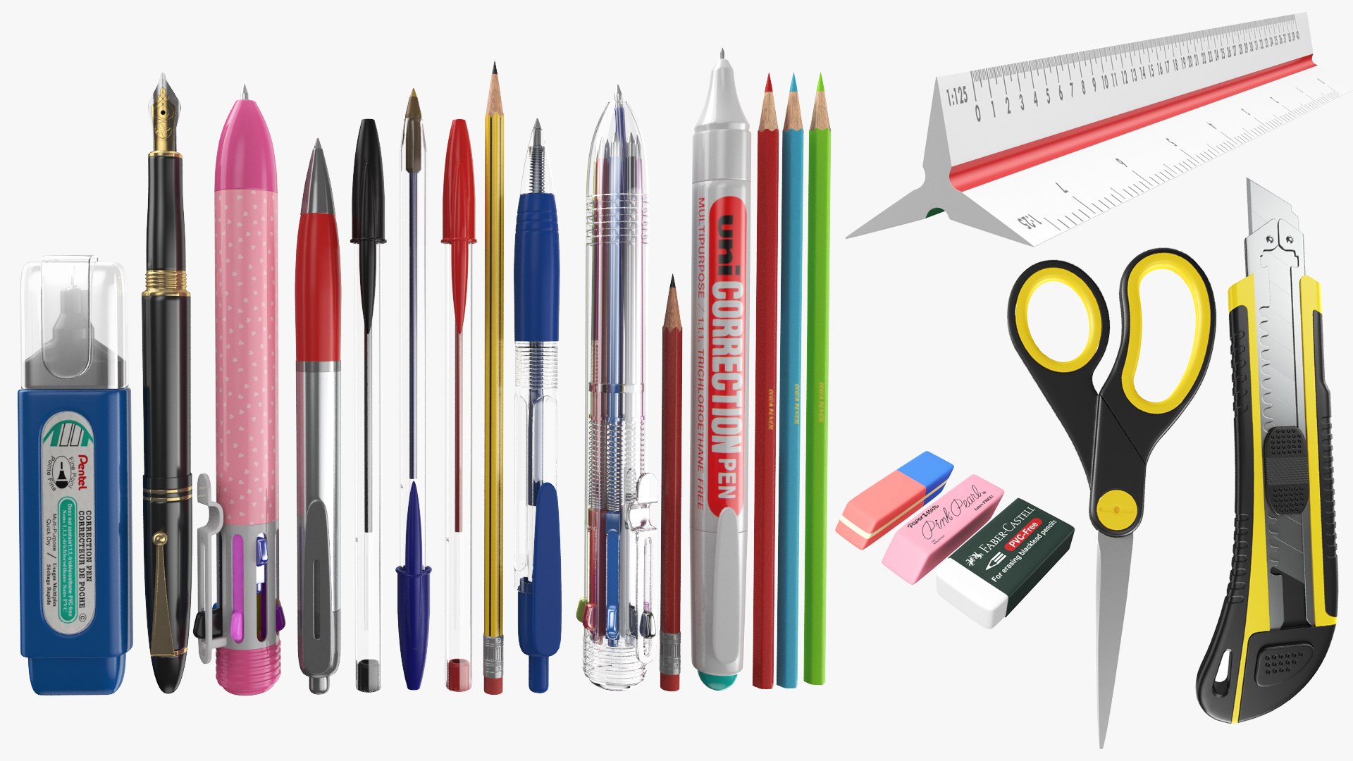 3D Large School Supplies Collection model - TurboSquid 1836461