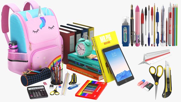 3D Large School Supplies Collection model - TurboSquid 1836461