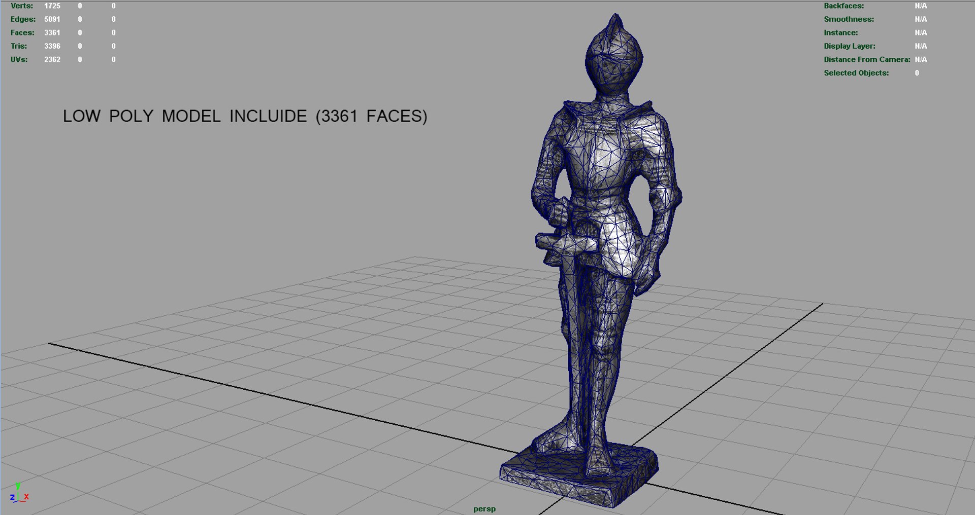 Medieval Knight Statue 3 3d Max