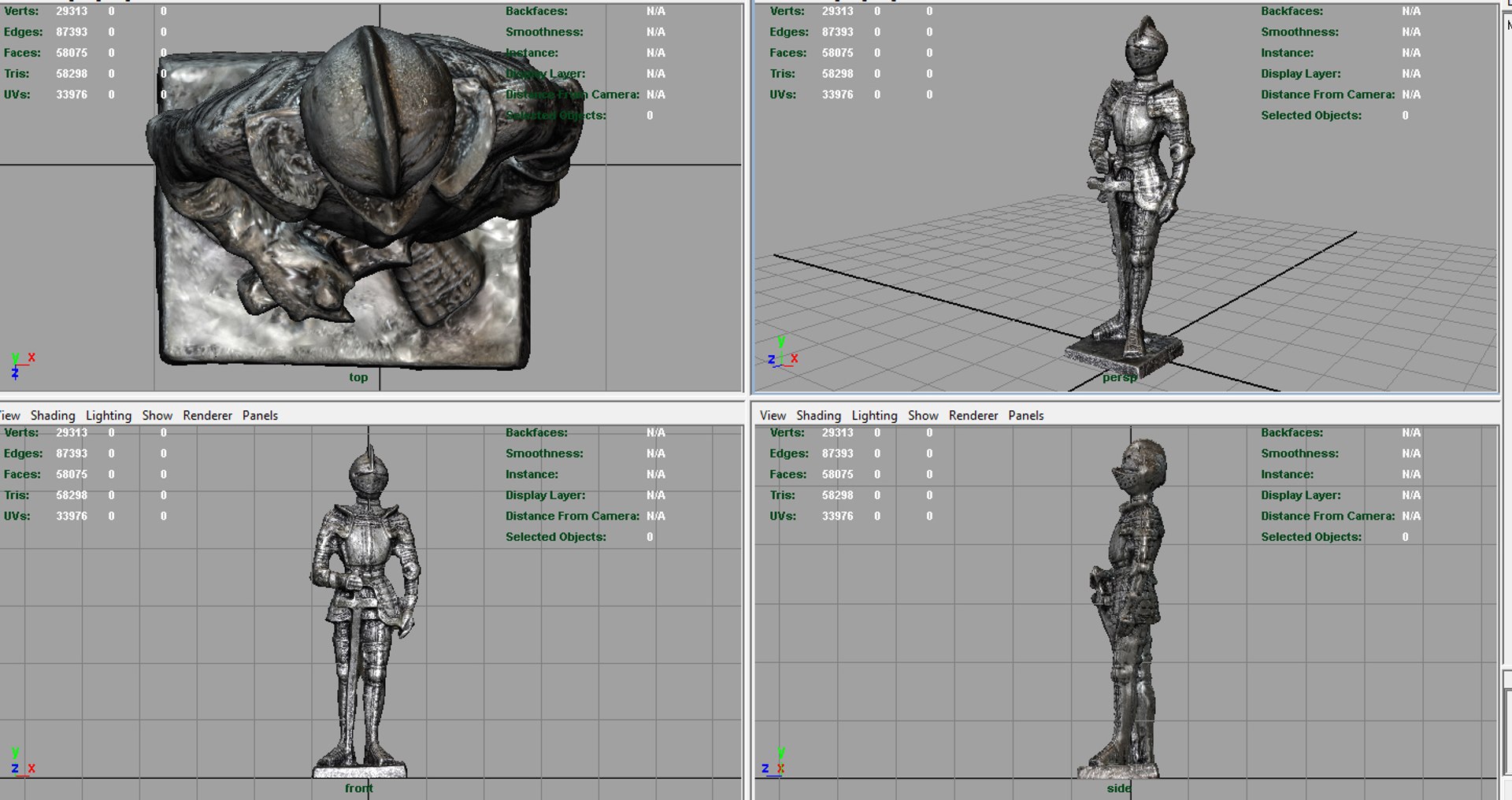 Medieval Knight Statue 3 3d Max