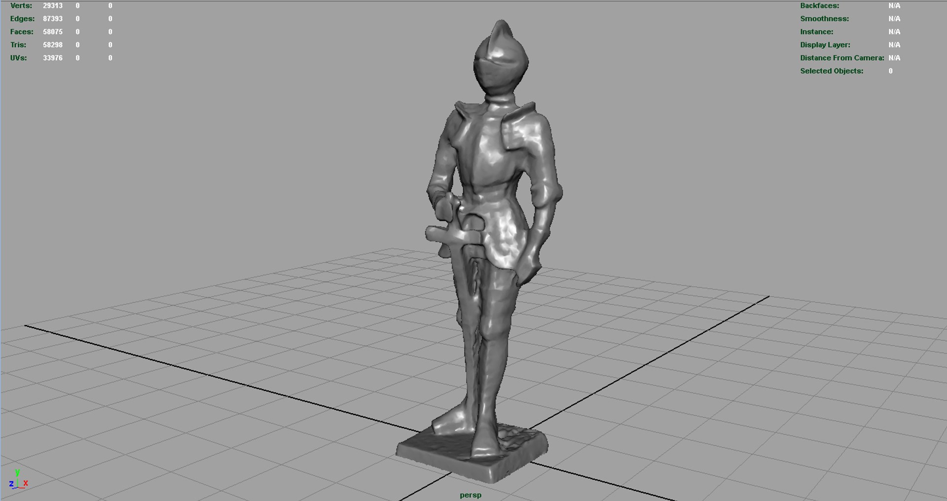 Medieval Knight Statue 3 3d Max