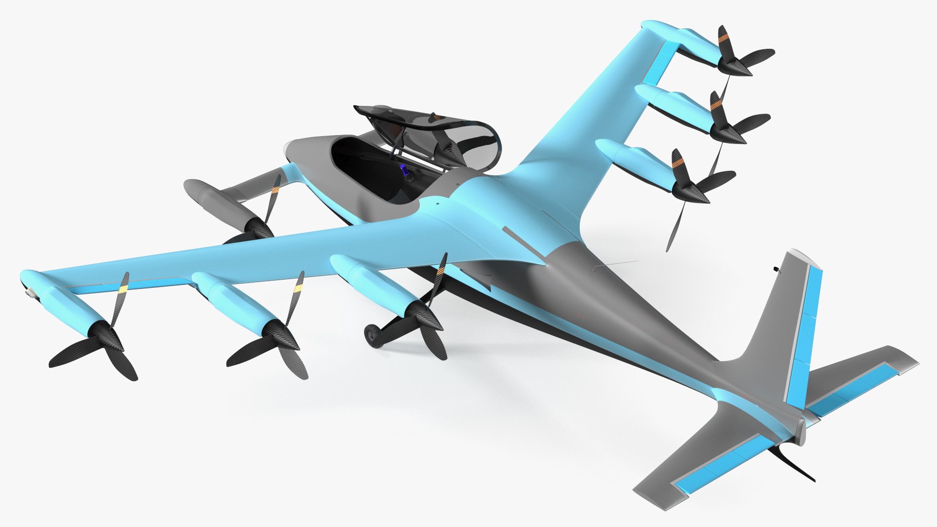 3D Model Flying Air Taxi Blue Rigged - TurboSquid 2012310