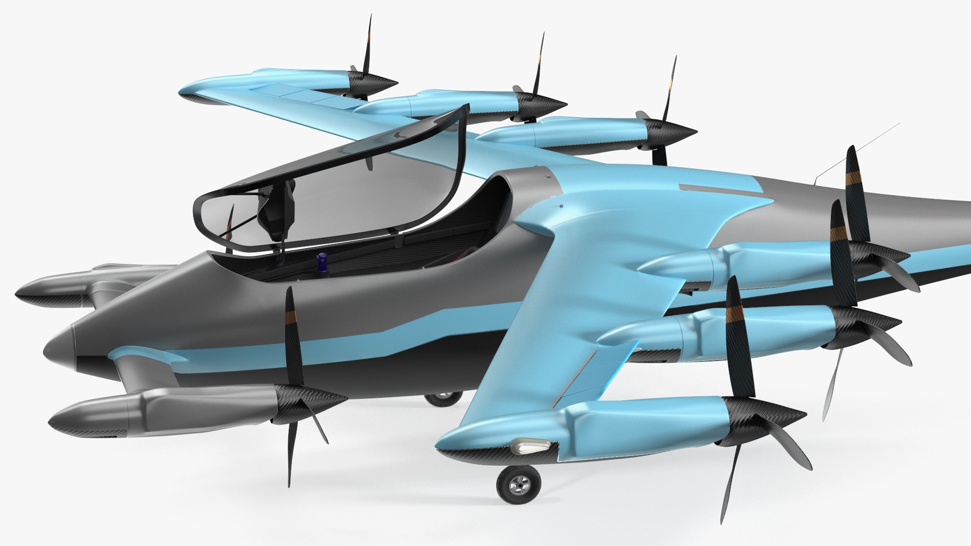 3D Model Flying Air Taxi Blue Rigged - TurboSquid 2012310