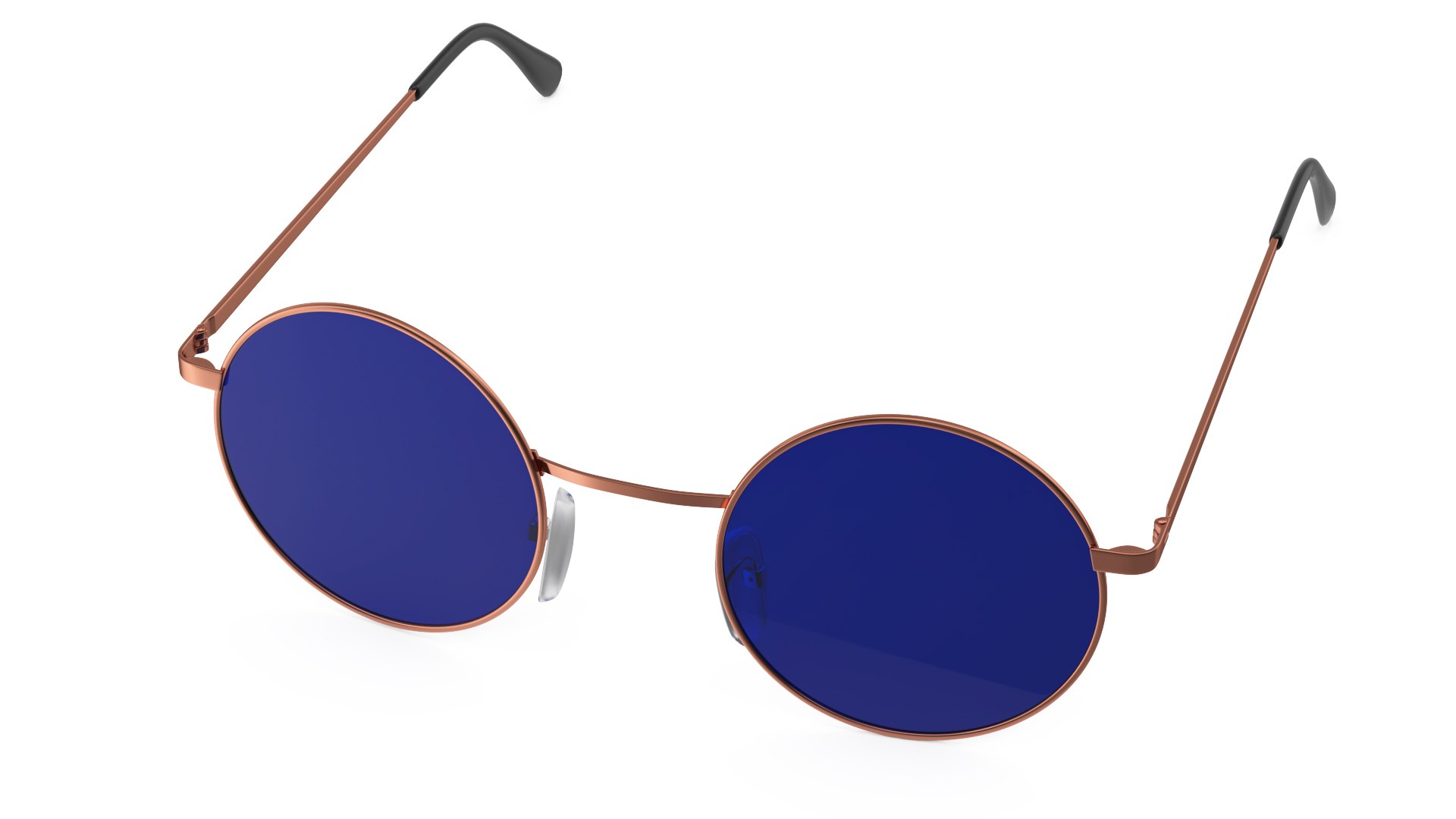 Copper Round Circle Frame with Blue Lens Glasses 3D model - TurboSquid ...