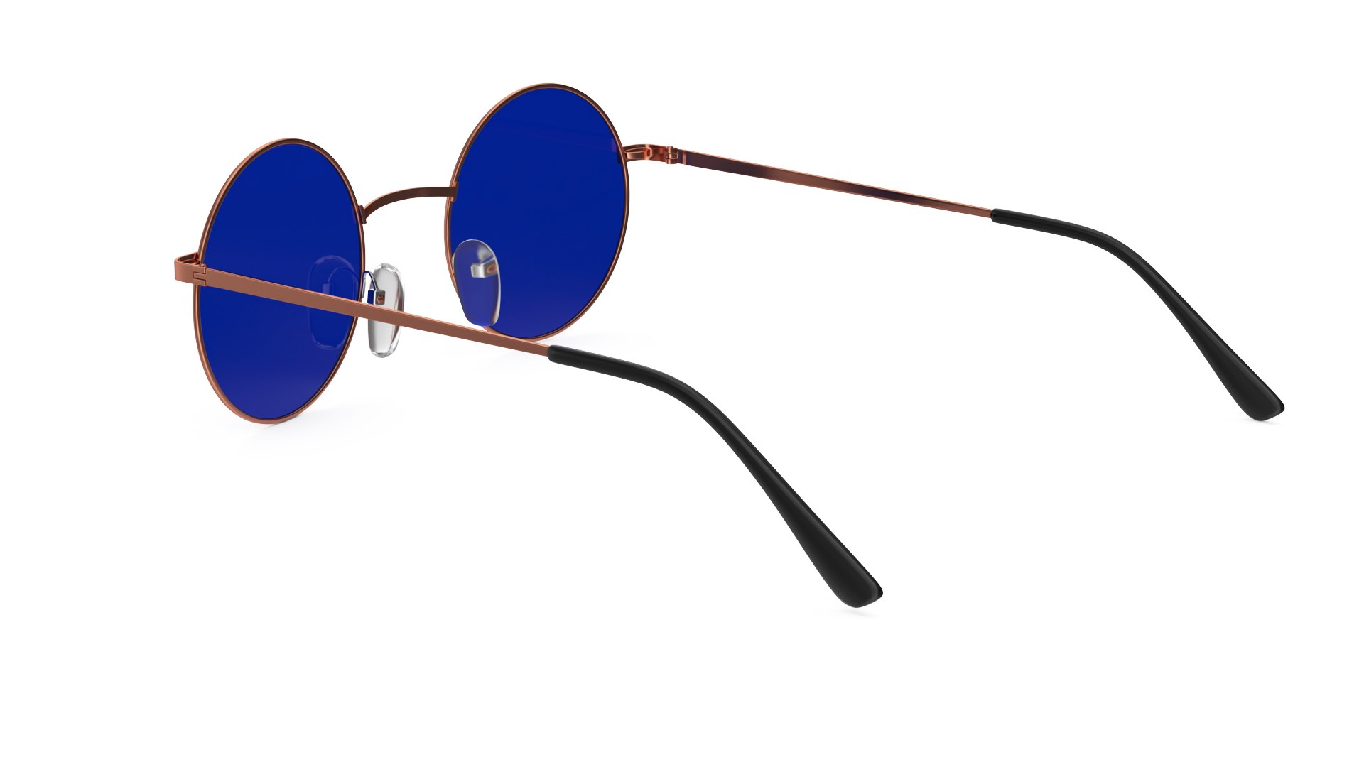 Copper Round Circle Frame With Blue Lens Glasses 3D Model - TurboSquid ...