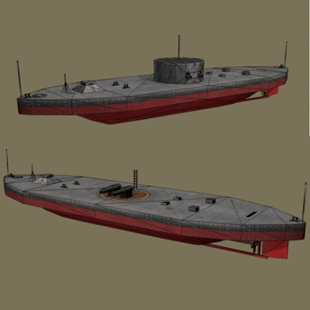 Ironclad Civil War Warship 3d Model