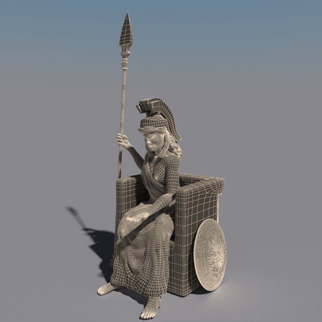 3d Statue Athena Goddess Model