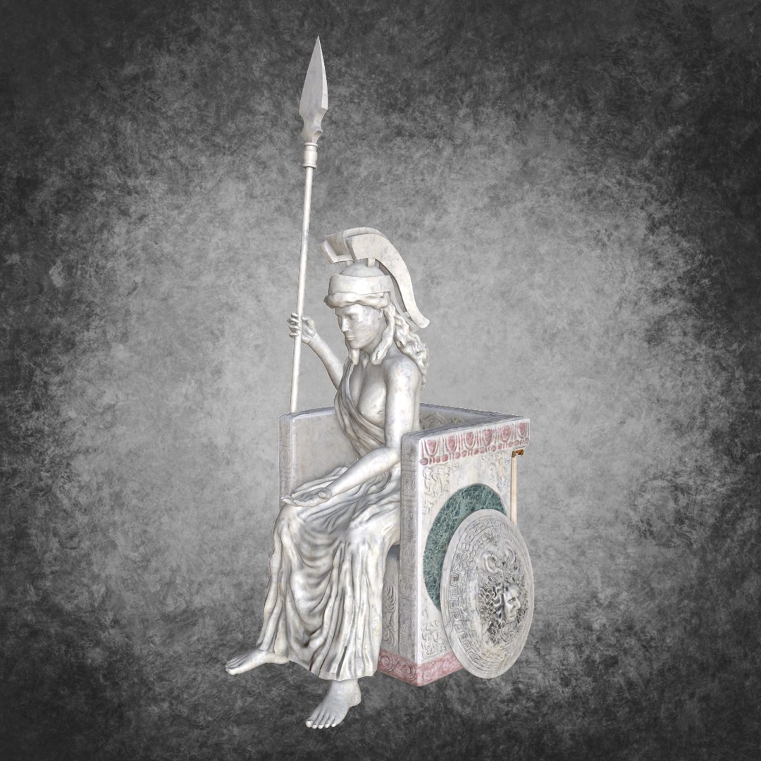 3d statue athena goddess model