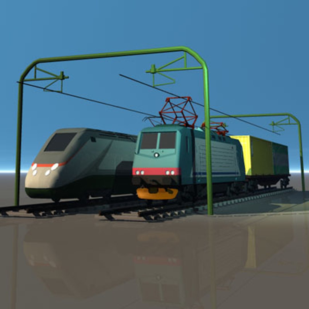 Container Set Cargo Train 3d Model