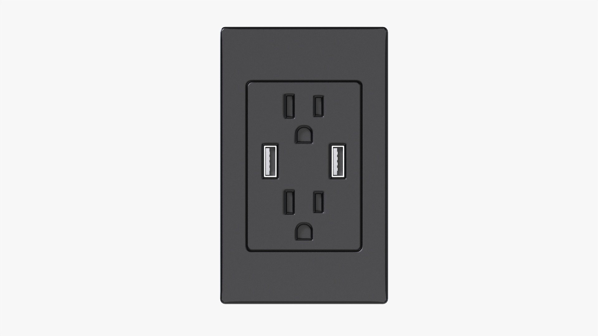 Double Outlet With USB Ports US 3D Model - TurboSquid 1809205