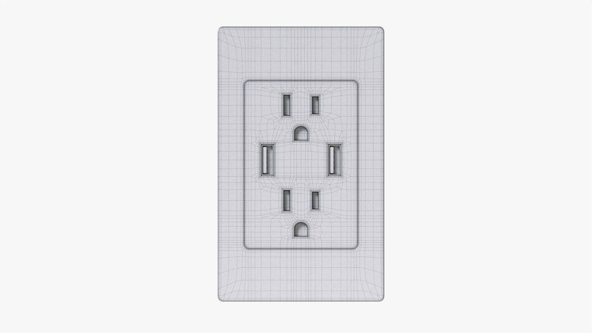 Double Outlet With USB Ports US 3D Model - TurboSquid 1809205