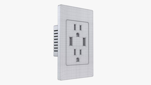Double outlet with USB ports US 3D model - TurboSquid 1809205