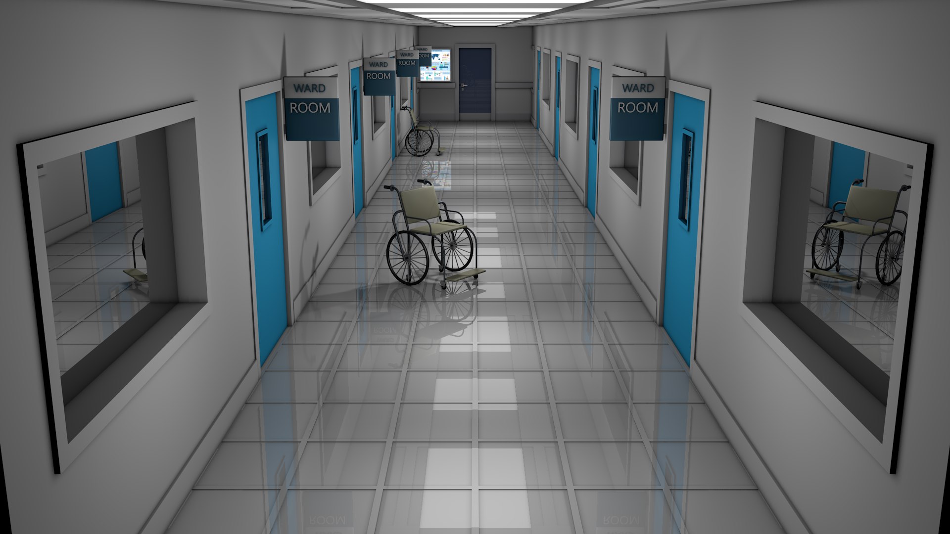 Hospital Hallway CorridorC4d 3D Model - TurboSquid 2269880