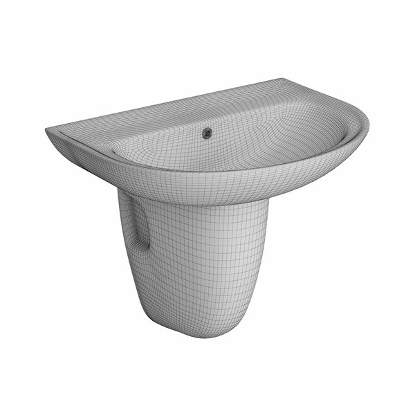3D pedestal half wash basin - TurboSquid 1693000