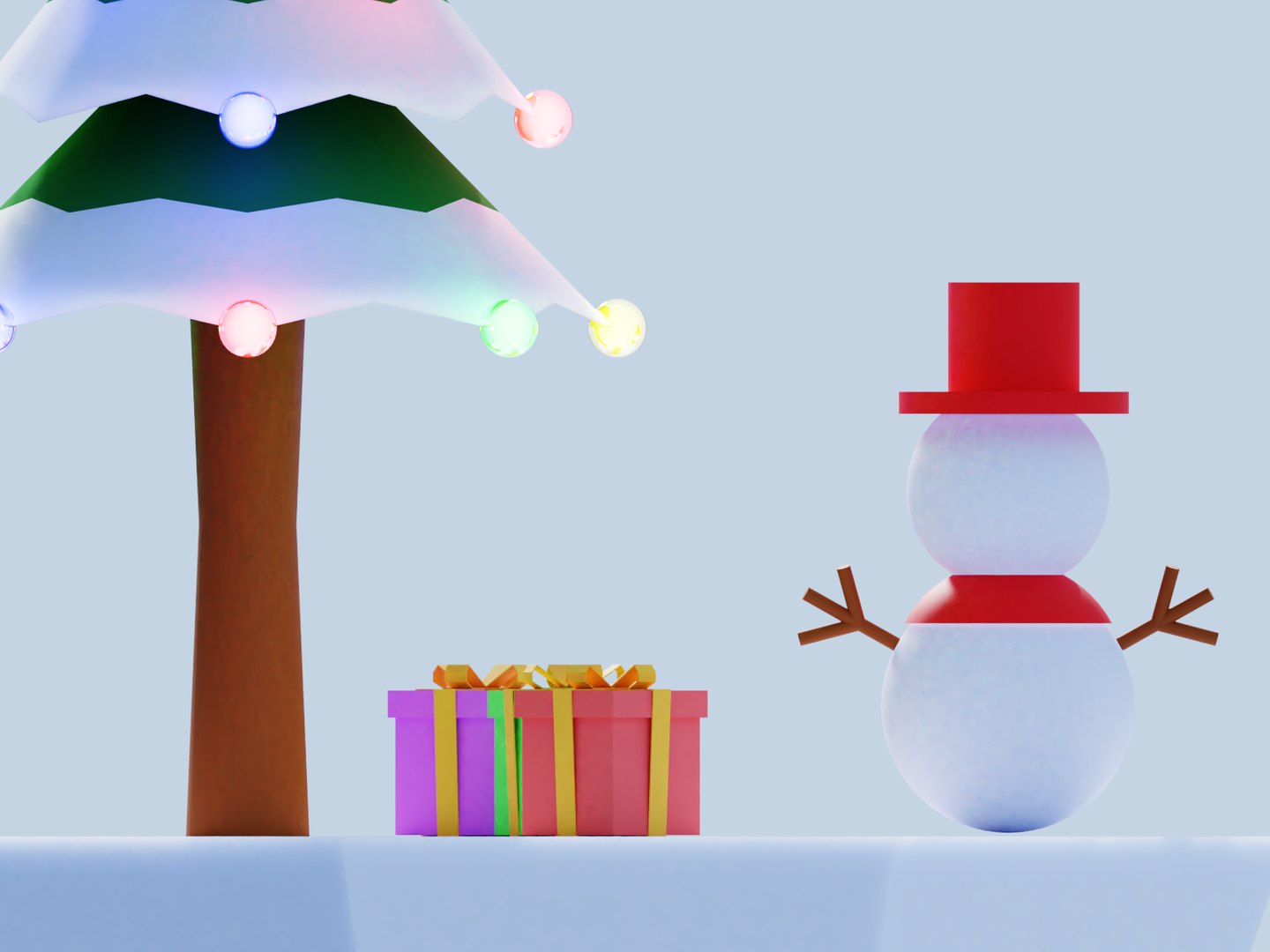 3D Simple Cartoon Christmas Tree Model - TurboSquid 1489874