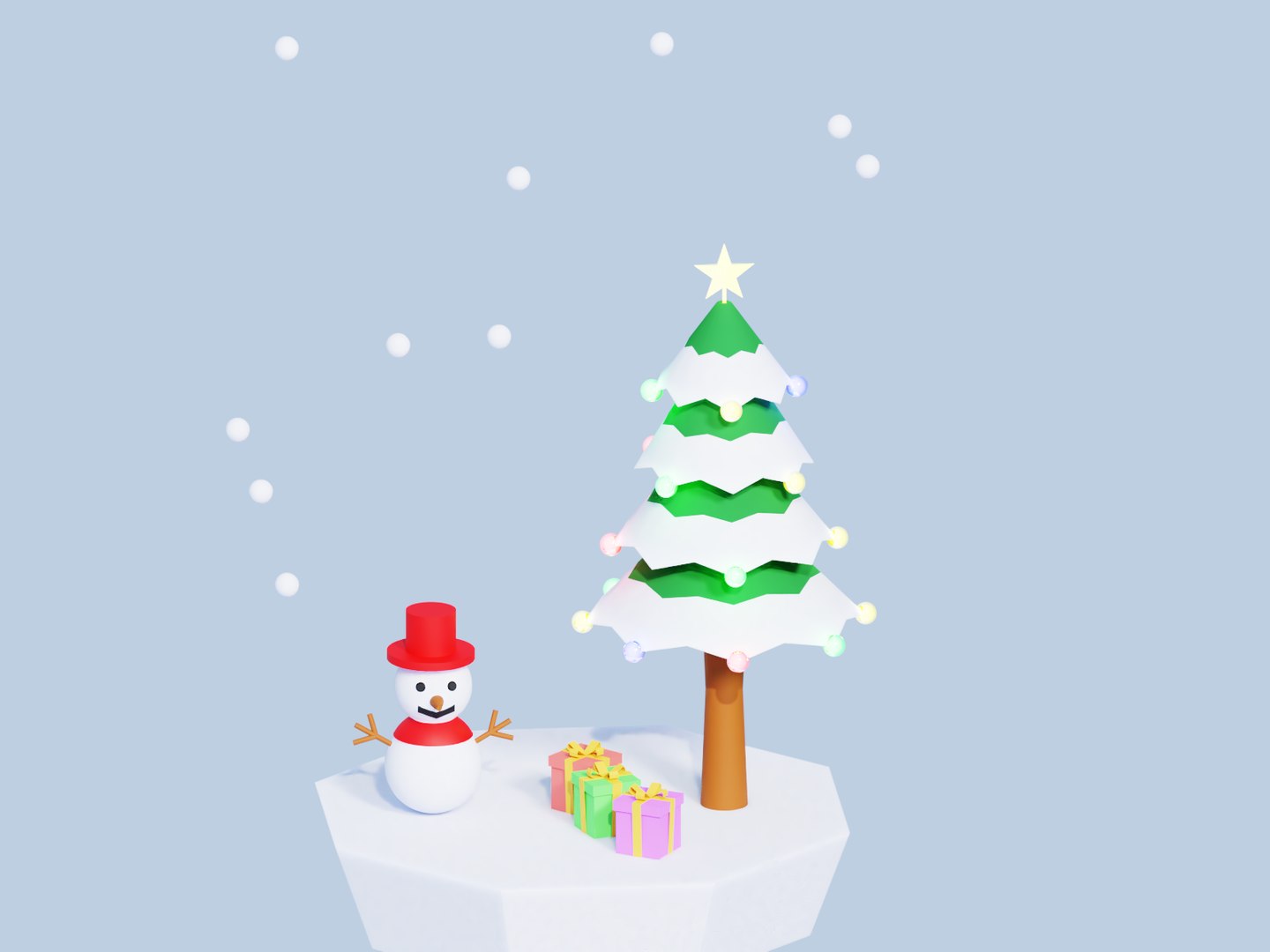 3D Simple Cartoon Christmas Tree Model - TurboSquid 1489874